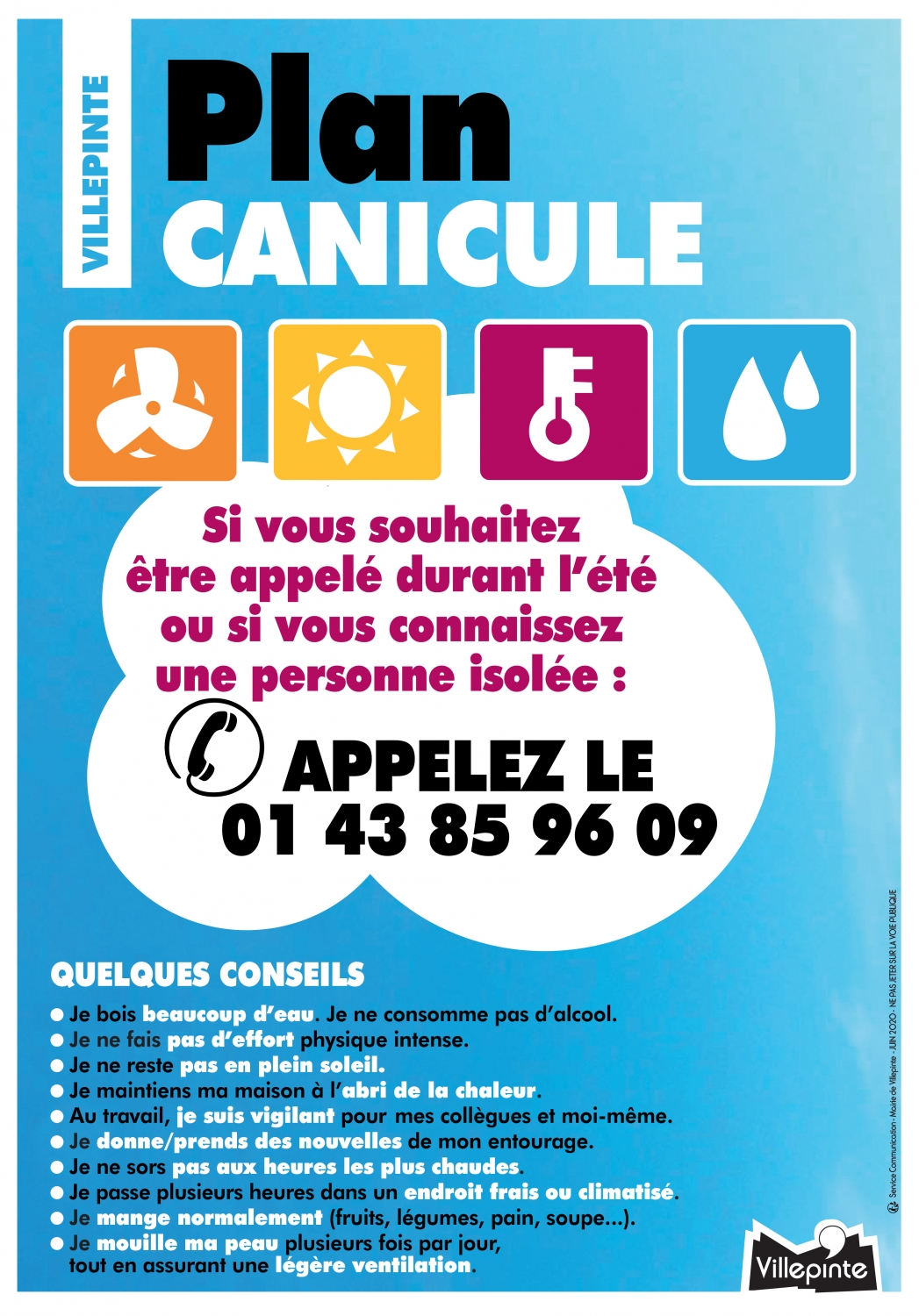 Plan canicule du 1er juin au 31 août 2020 - Ville de Villepinte