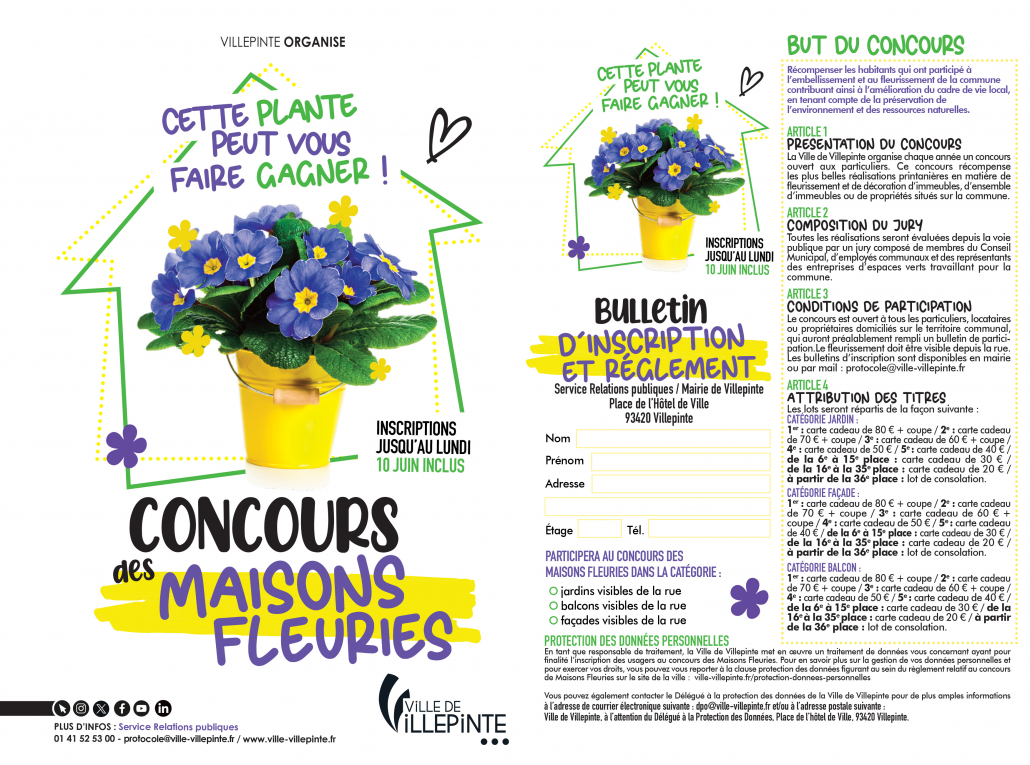 Concours des Maisons Fleuries 2024 - Ville de Villepinte
