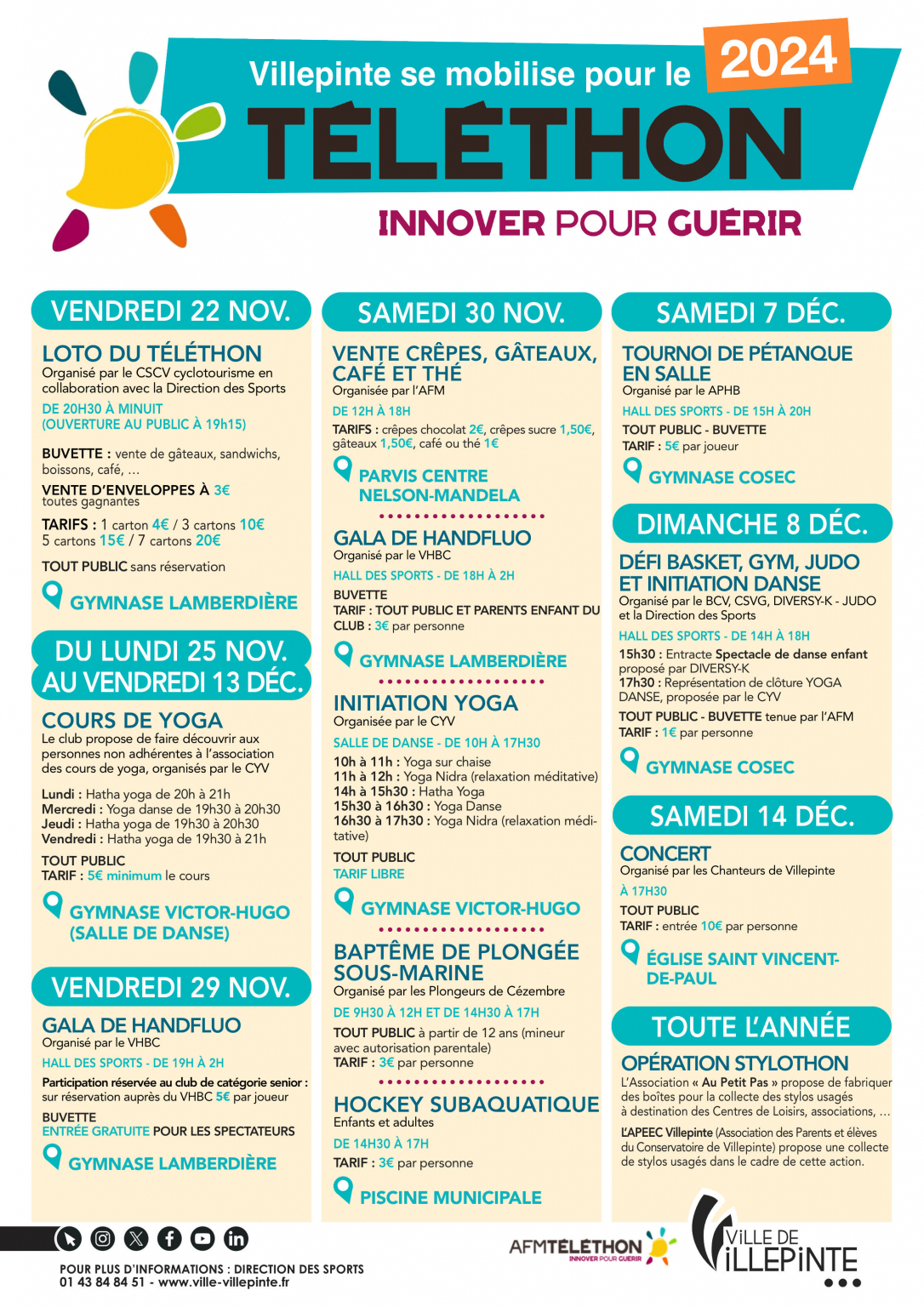 Téléthon 2024, Villepinte se mobilise - Ville de Villepinte